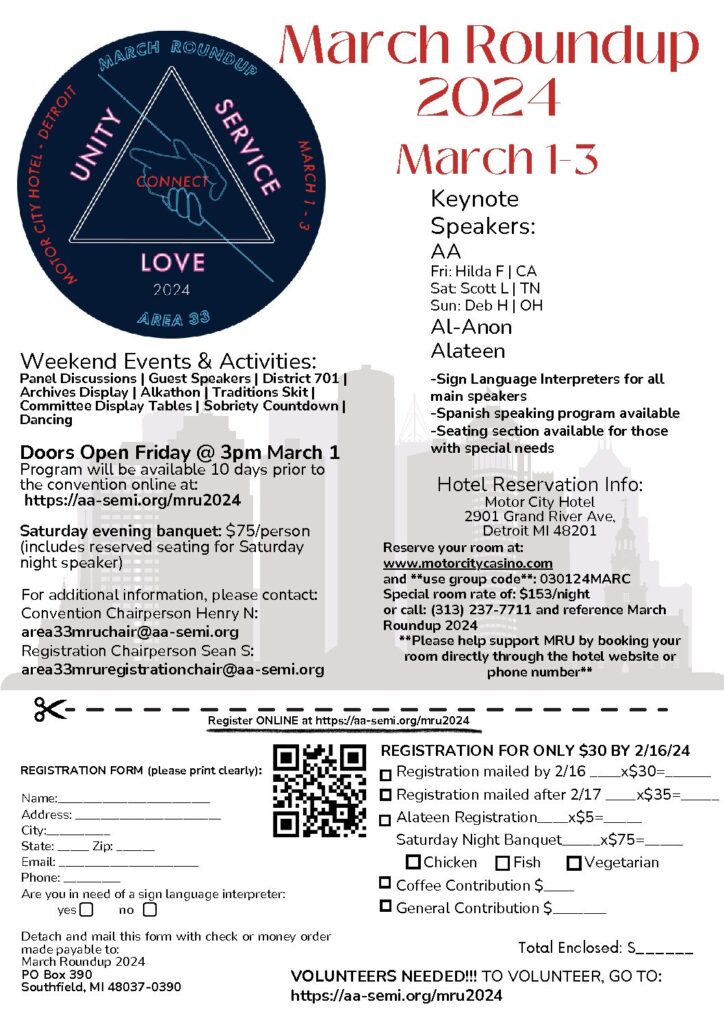 Area/Regional AA Events – Alcoholics Anonymous CMIA 32